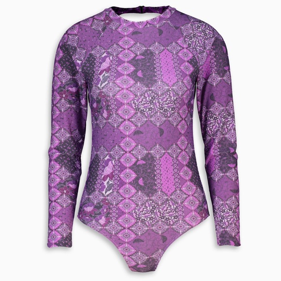 Rusty | Swim | Rusty One Piece Long Sleeve Rash Gaurd Swimsuit | Poshmark